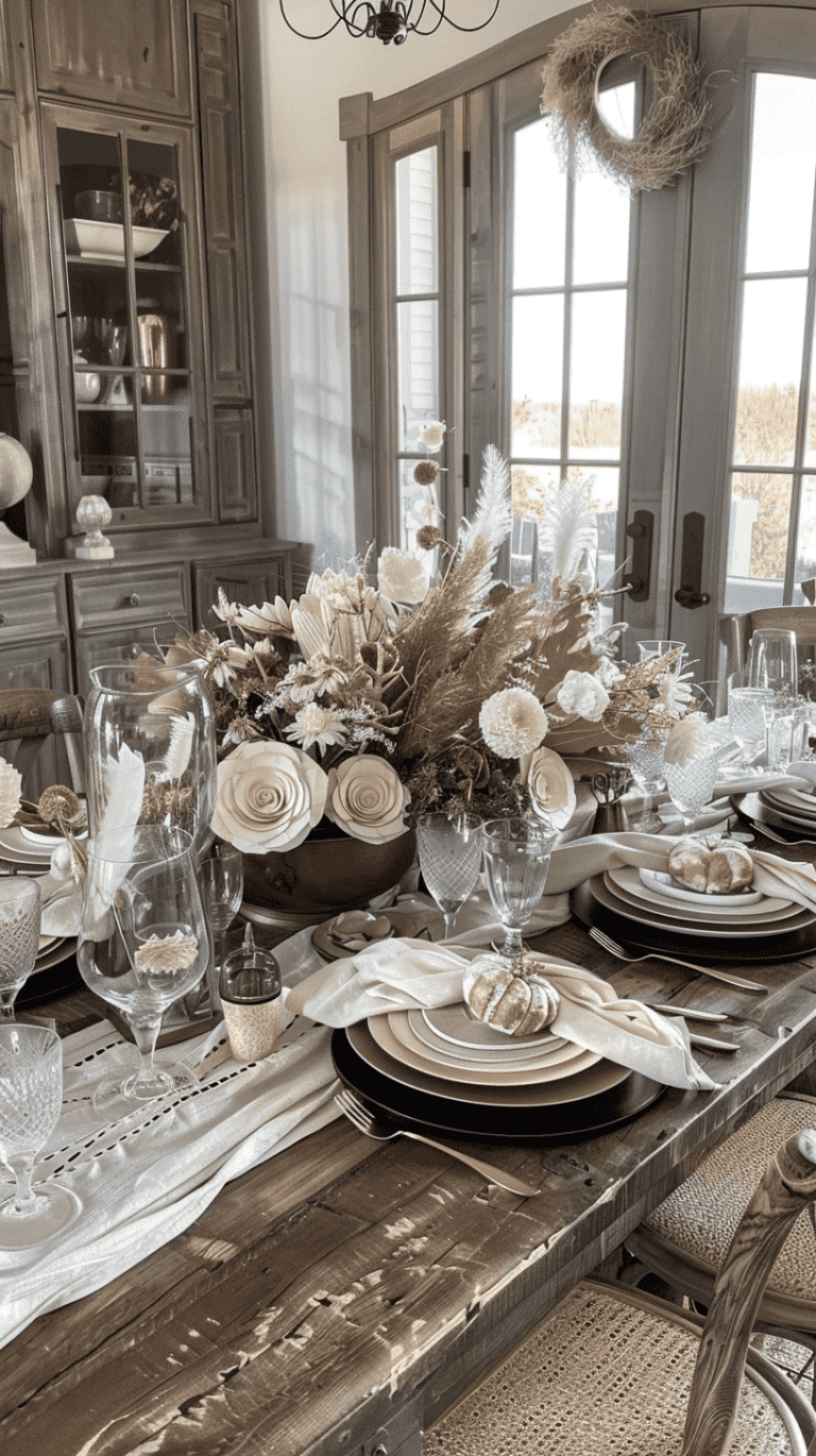 35+ Rustic Thanksgiving Tablescape Ideas