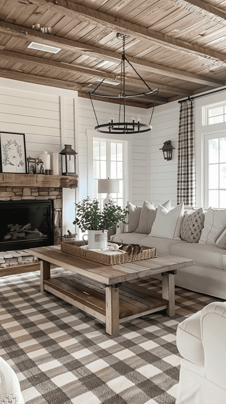 20 Easy Farmhouse Living Room Decor Ideas