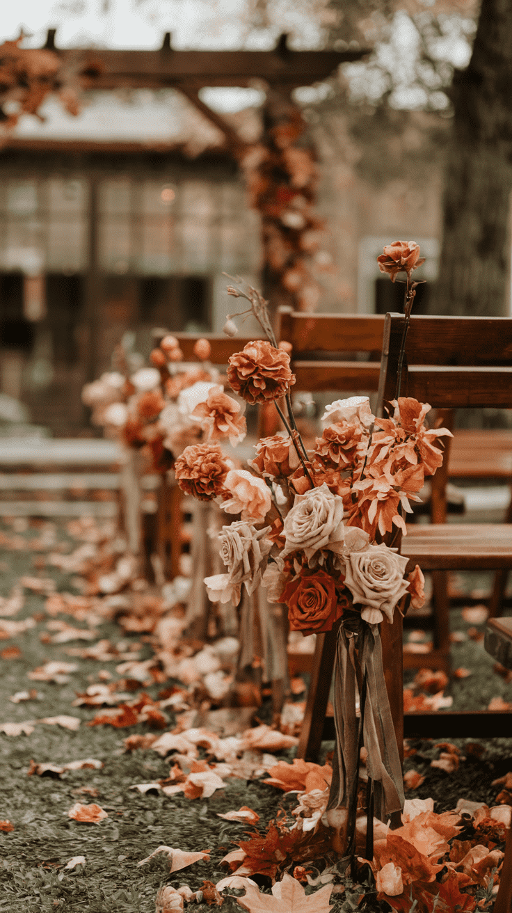 20 Rustic Fall Wedding Aisle Decor Ideas That Feel Cozy and Timeless