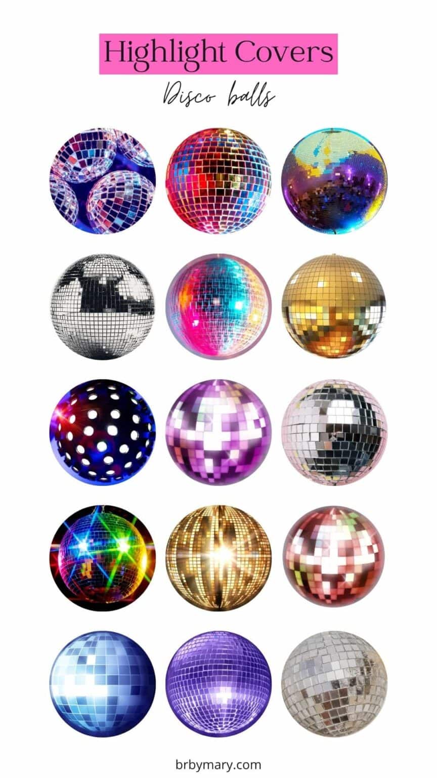 Free Disco Ball Highlight Covers For Instagram Stories