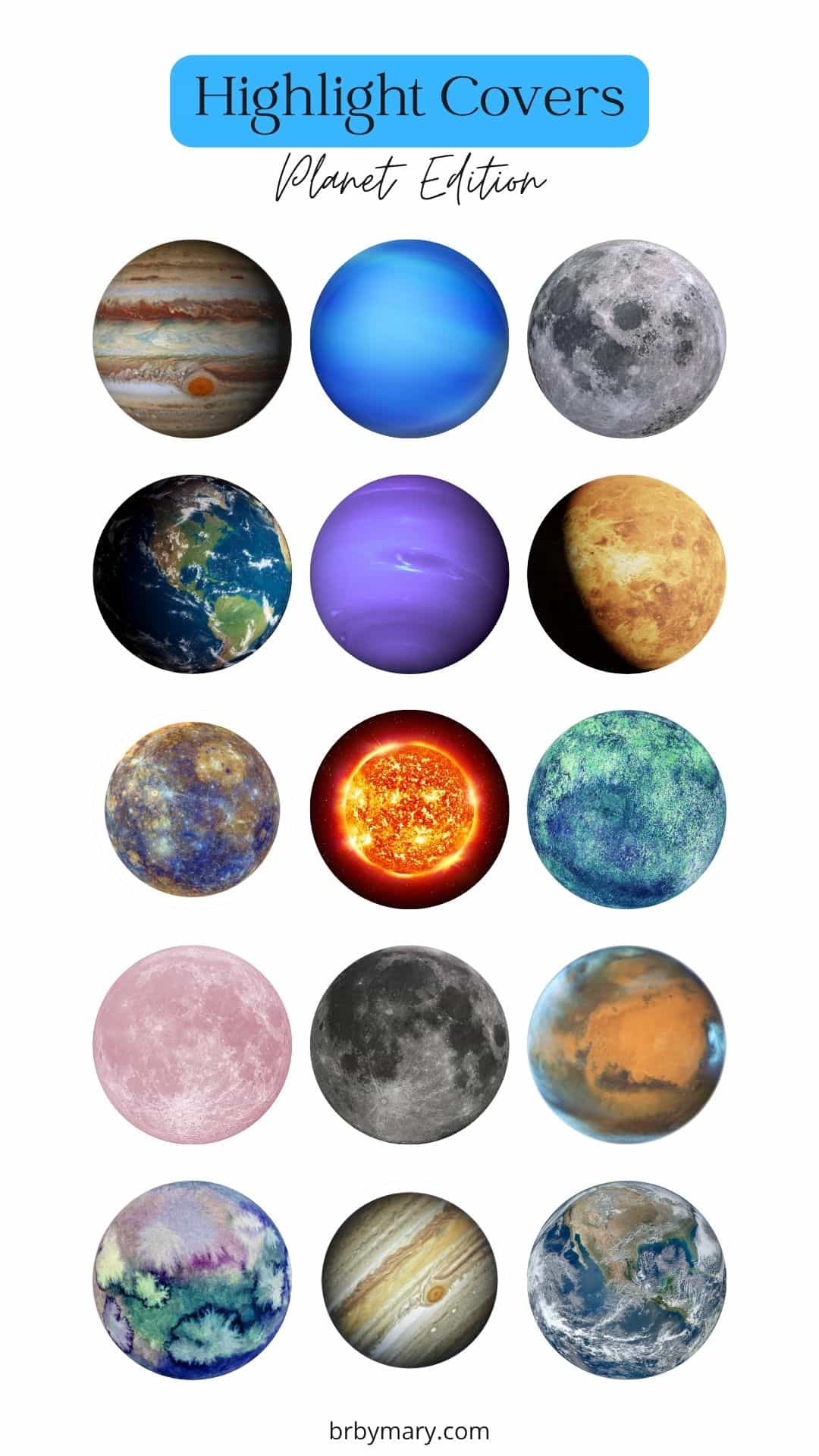 Free Planet Highlight Covers For Instagram Stories
