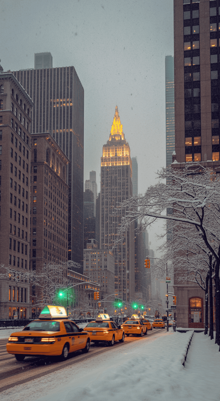 20 Snowy New York Phone Wallpapers