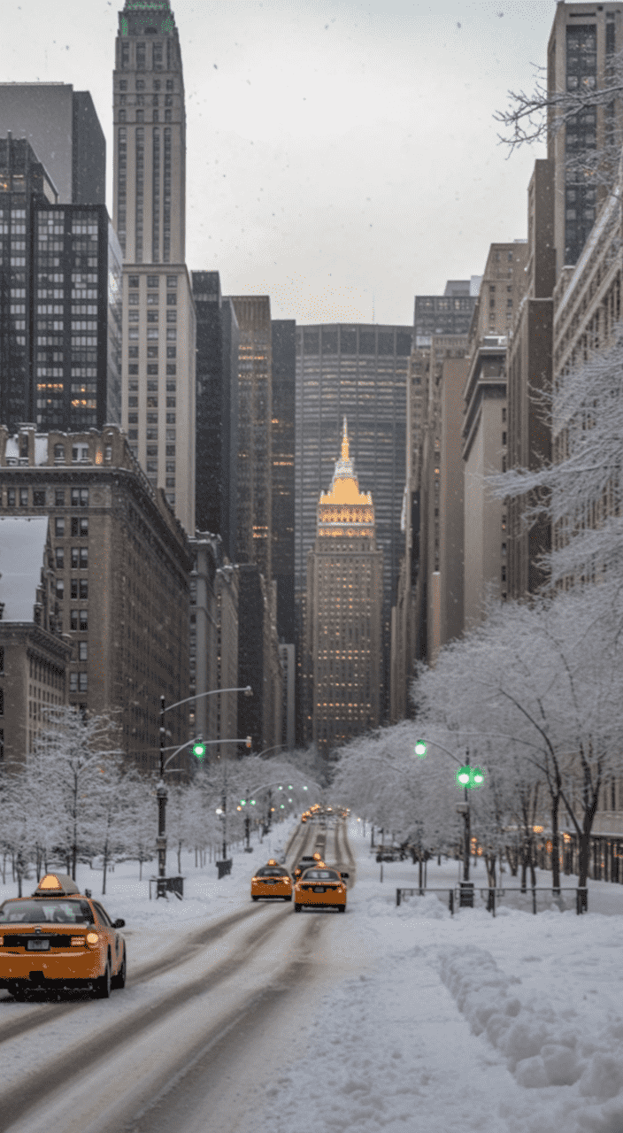 20 Snowy New York Phone Wallpapers