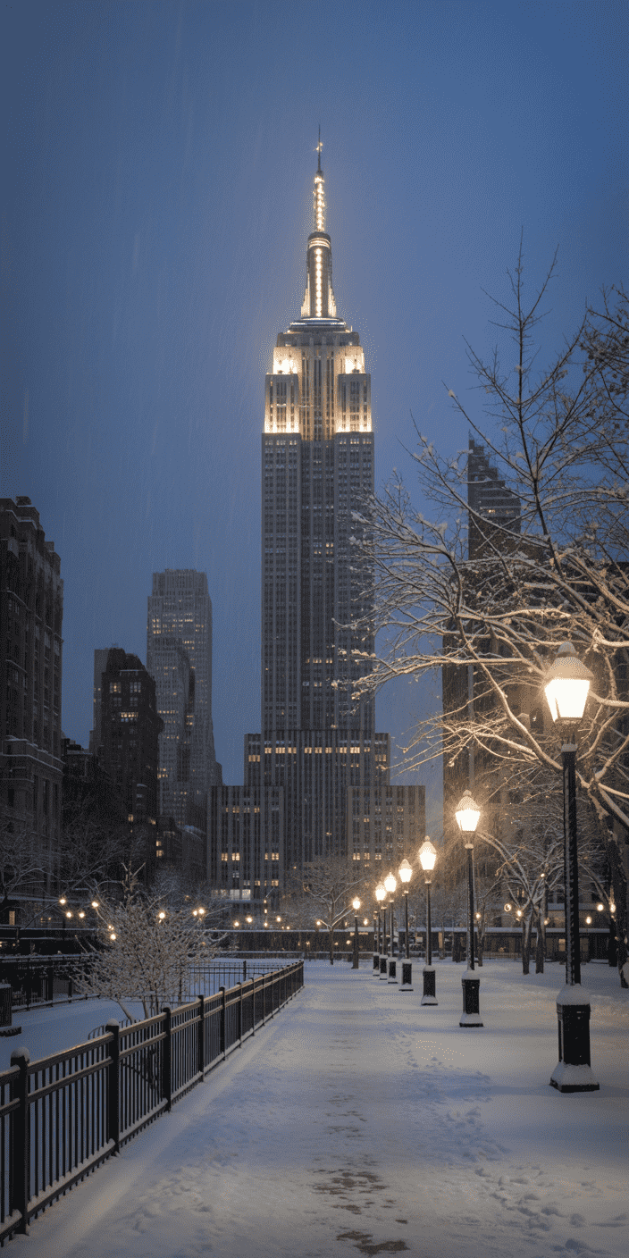 20 Snowy New York Phone Wallpapers